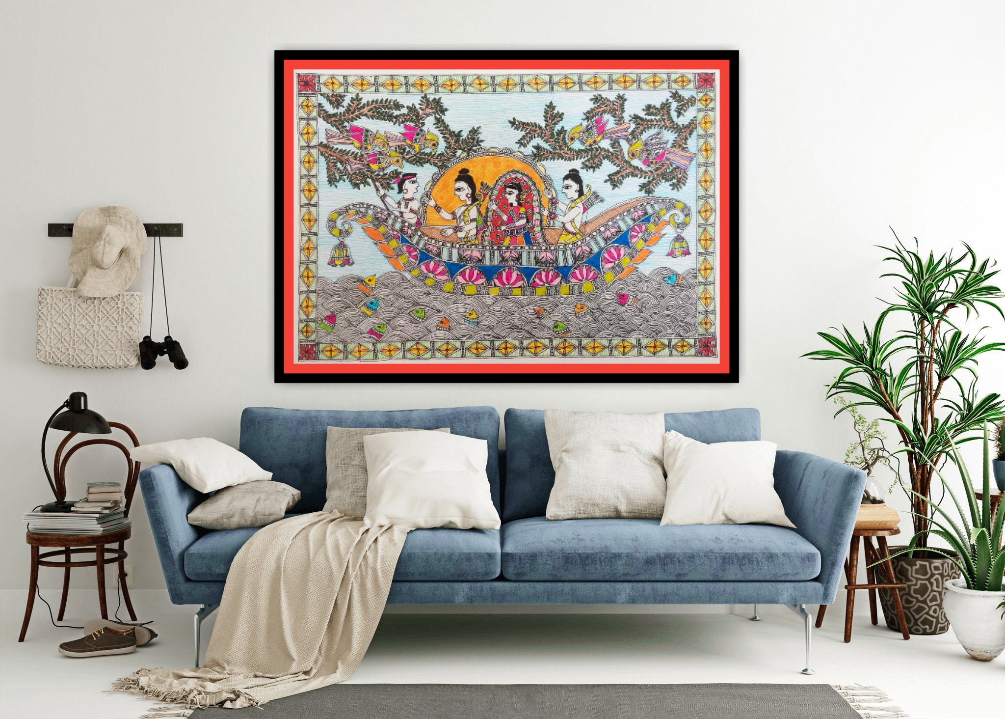 Ram Kewat Samwad Madhubani Painting Mithila Folk Art - Etsy