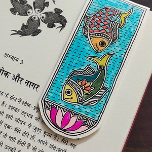 Madhubani Hand Drawn Bookmark,madhubani Motifs,indian Folk Art,book ...