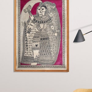 Madhubani Painting Ardhnareshwari,shiva Parwati, Shaktii,traditional Indian Folk Art,original ...