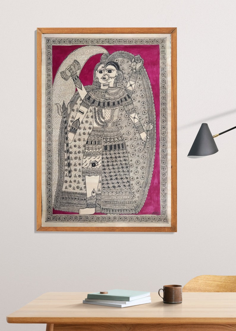 Madhubani Painting Ardhnareshwari,shiva Parwati, Shaktii,traditional Indian Folk Art,original ...