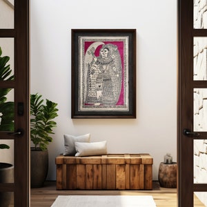 Madhubani Painting Ardhnareshwari,shiva Parwati, Shaktii,traditional Indian Folk Art,original ...