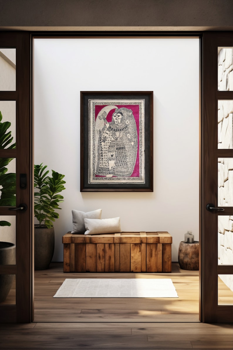 Madhubani Painting Ardhnareshwari,shiva Parwati, Shaktii,traditional Indian Folk Art,original ...