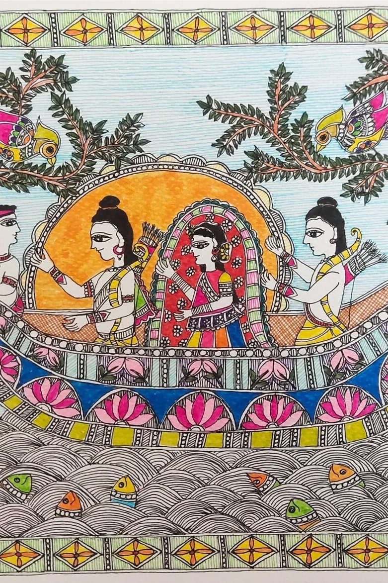 Ram Kewat Samwad Madhubani Painting Mithila Folk Art - Etsy