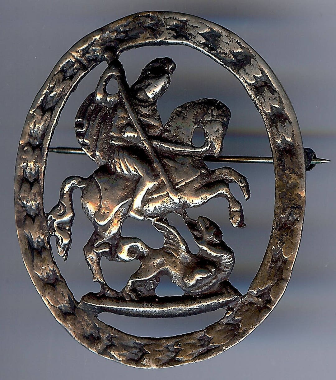 VINTAGE Sterling Silver SAINT GEORGE & the Dragon Pin Brooch - Etsy