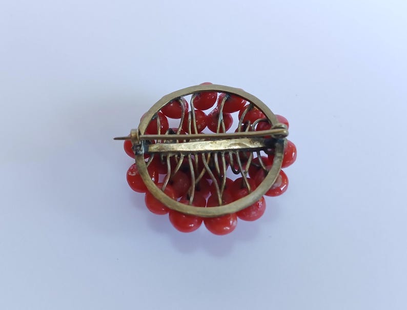 VICTORIAN Antique Red CORAL Cluster Pin BROOCH - Etsy