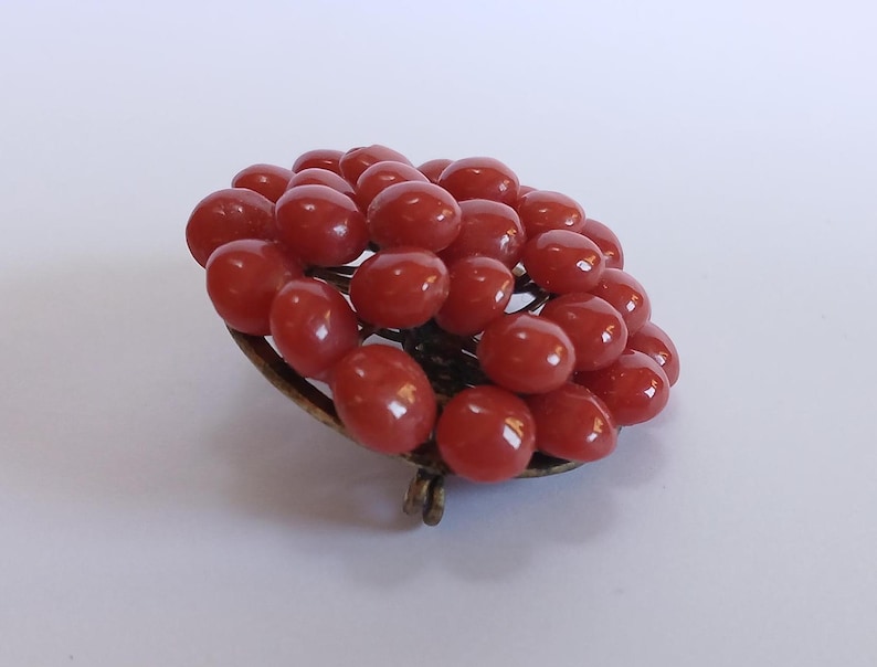 VICTORIAN Antique Red CORAL Cluster Pin BROOCH - Etsy