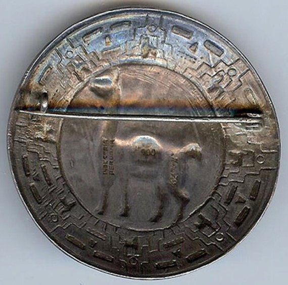 Large Industria Peruana PERU Vintage Sterling Silver … - Gem