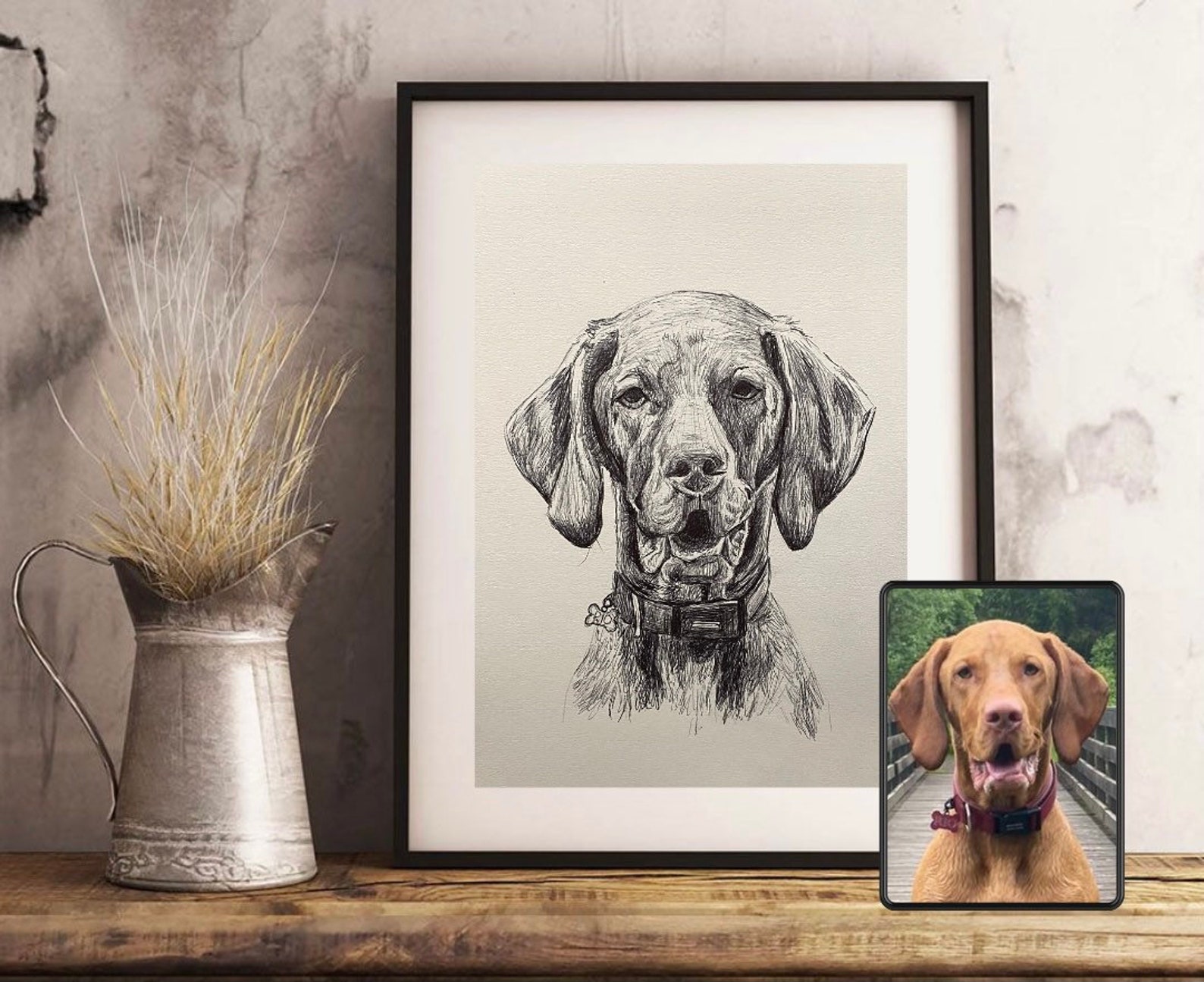 Custom Dog Portrait Drawing Biro pen Pet Portrait A4 and A5 - Etsy Italia