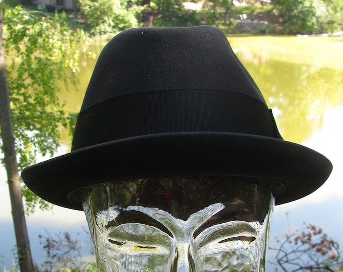Vintage Late 1950's Cavanagh Hats Black Hat, Cavanagh Edge, Size 6 3/4 ...