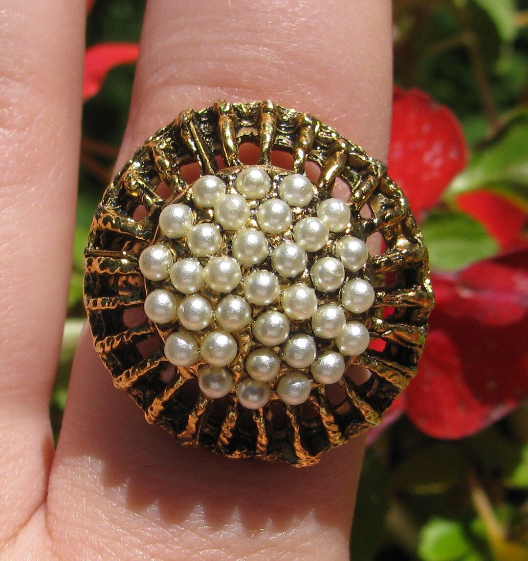 Big and Beautiful Retro Adjustable Size Costume Lady's Ring, Multiple ...