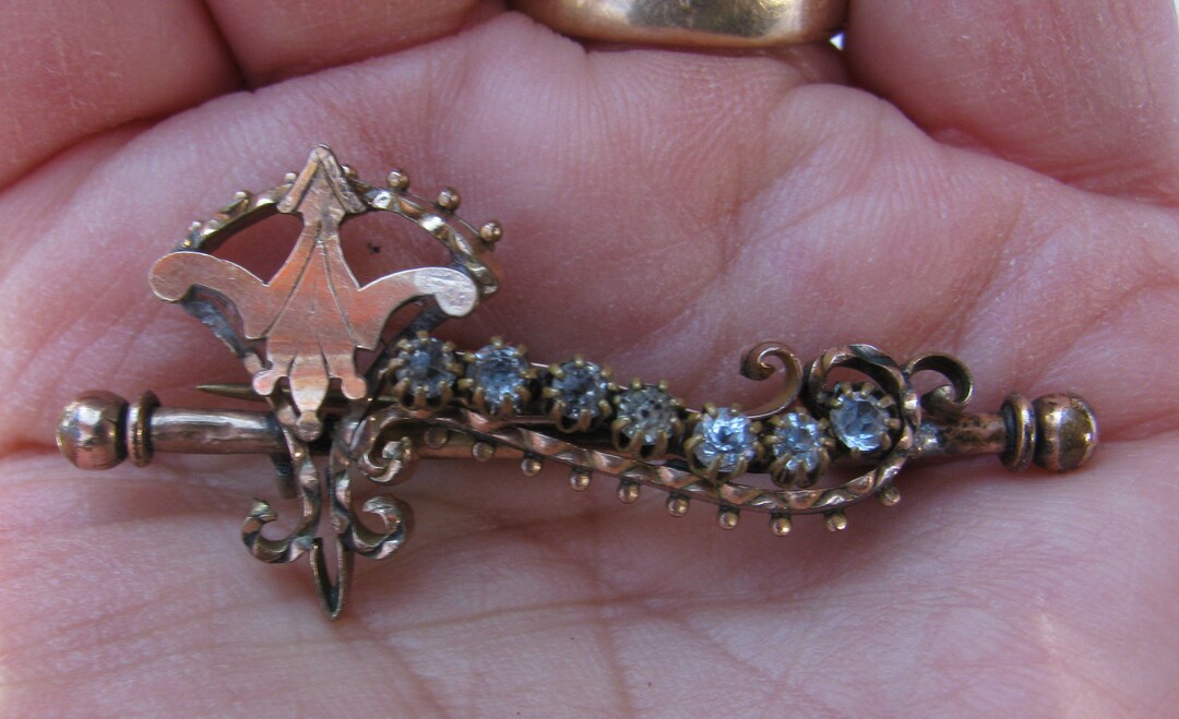 Complex and Beautiful Antique Victorian Men's Gold-filled Rhinestone ...