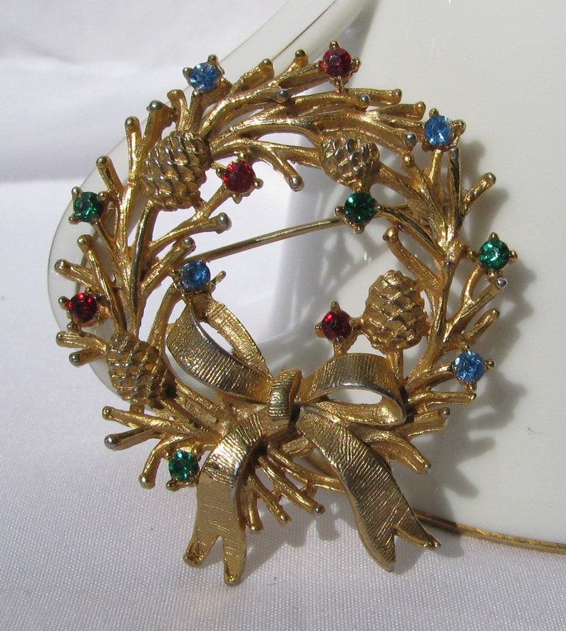 Vintage 1960's LJM laurentian Gold Christmas Wreath | Etsy