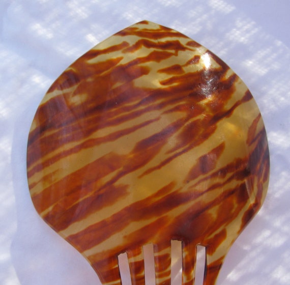 Antique Faux Tortoise Shell Large Mantilla Curved Hai… - Gem