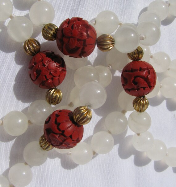 Gorgeous Large Asian Symbol Cinnabar Pendant Necklace… - Gem