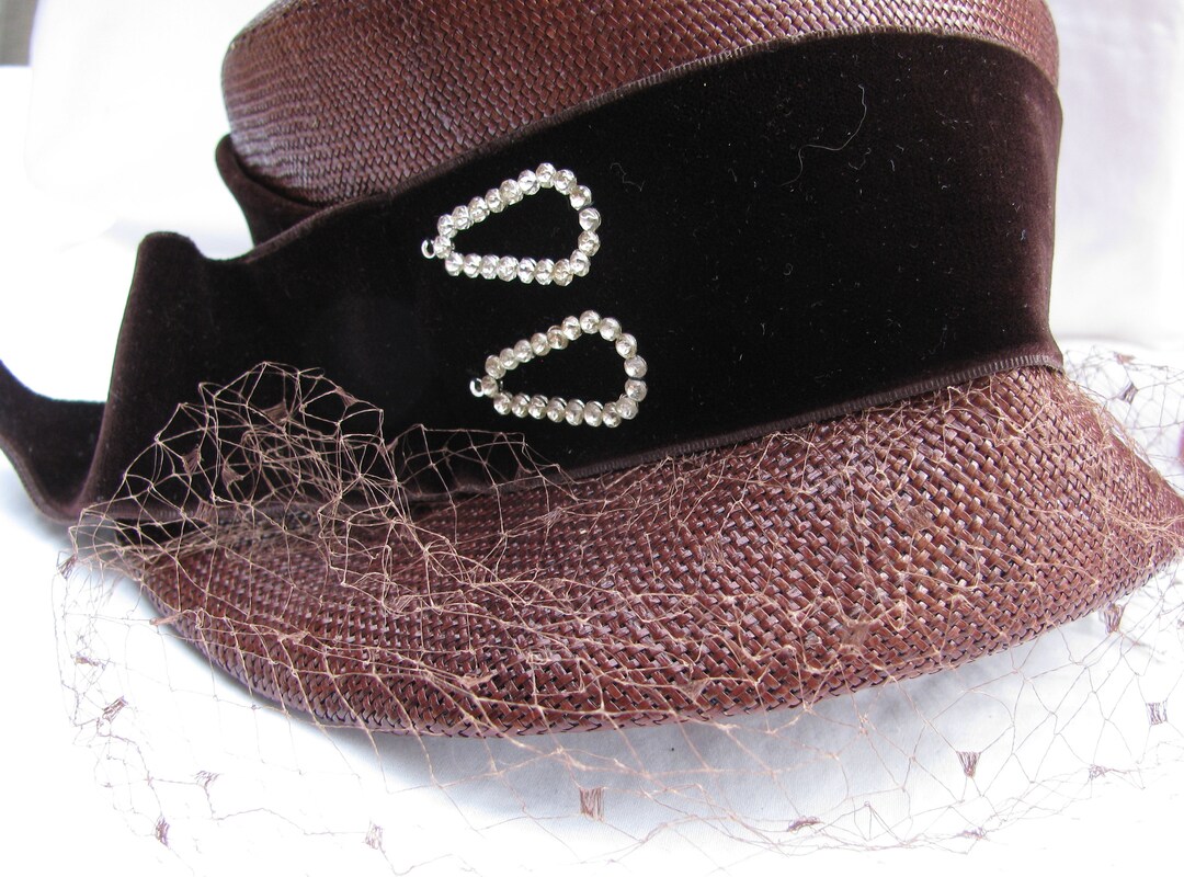 Vintage RANLEIGH Labeled Cocoa Brown Ladie's Cloche Hat, Dark Brown ...