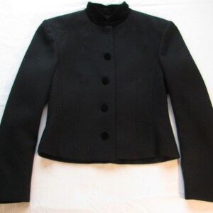 Beautiful louis Féraud Black Wool Fitted Suit, Slit Skirt W/ Cardigan ...