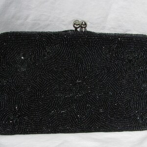 Awesome RICHERE Black Floral Beaded Vintage Lady's Clutch Purse, Bag ...