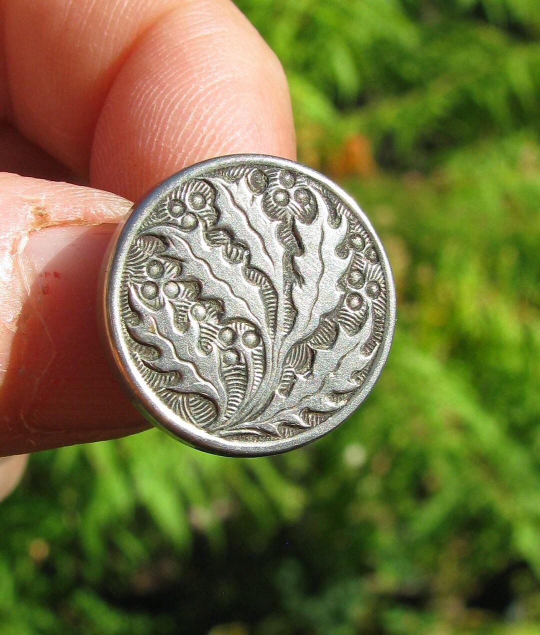 Antique Mystery Thistle Brooch or Lapel Pin, Partial Mark on Back ...