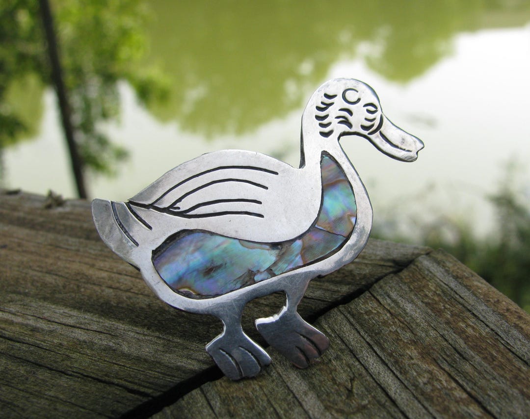 Fun Artisan Crafted Vintage 1960's Taxco Sterling Silver Abalone Inlay ...