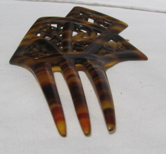 Beautiful Petite Antique Faux Tortoise Shell Lady's H… - Gem