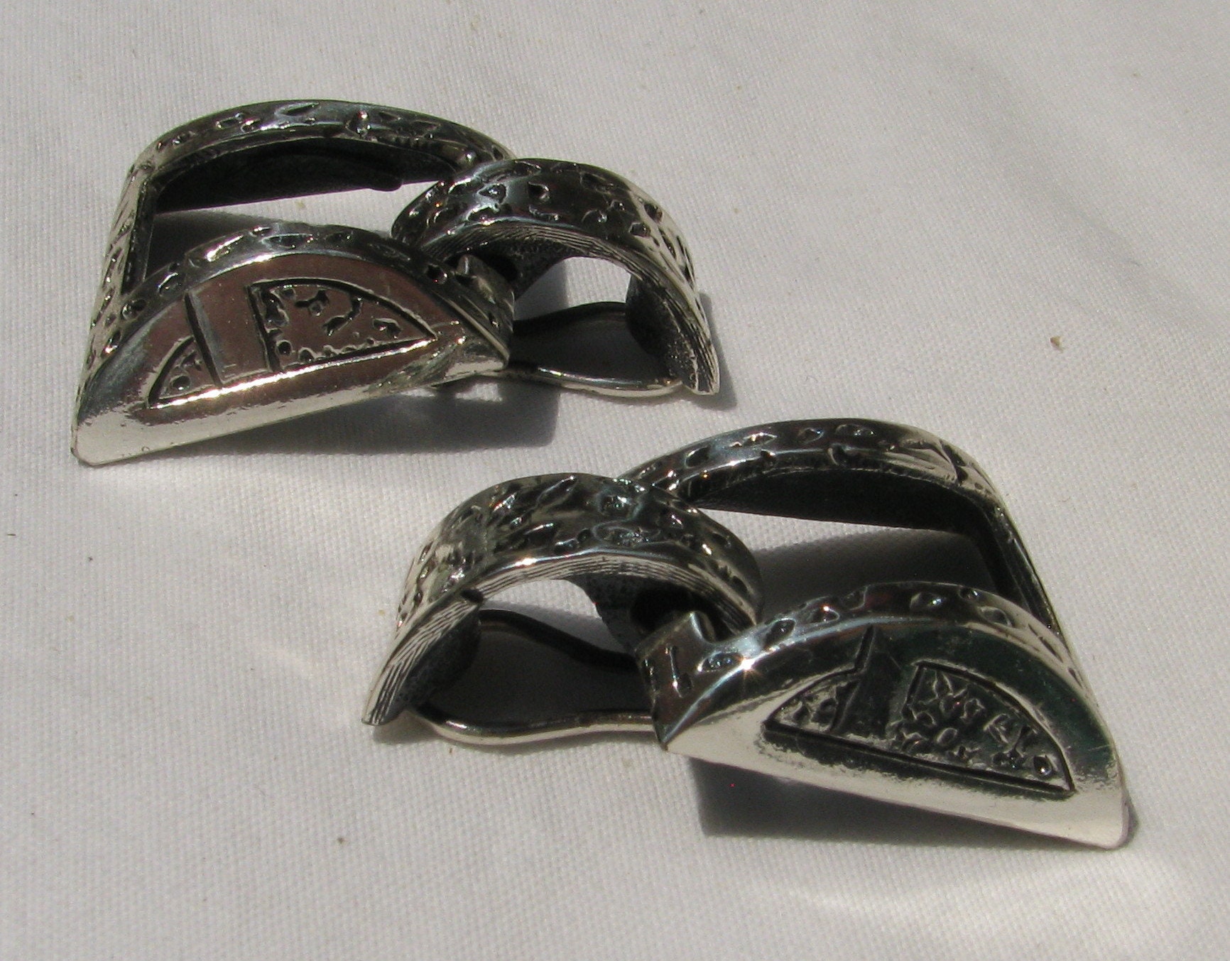 Amazing TORTOLANI Signed Vintage 1960's Dangling Etched Repousse Silver ...