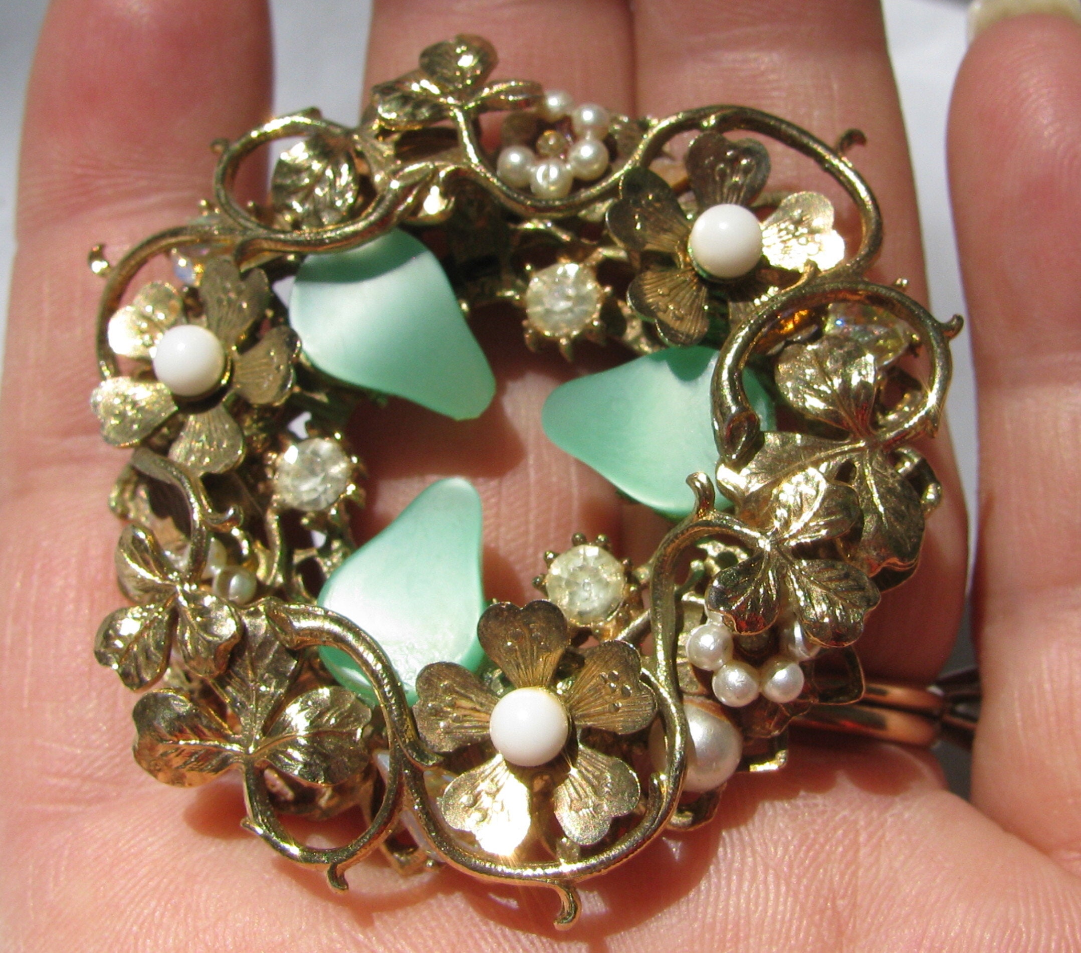 Elaborate Vintage Double Signed coro Brooch Mint | Etsy