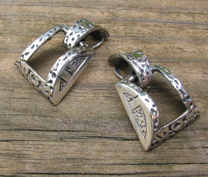 Amazing TORTOLANI Signed Vintage 1960's Dangling Etched Repousse Silver ...