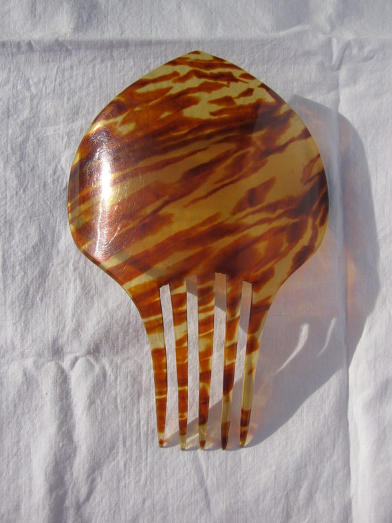 Antique Faux Tortoise Shell Large Mantilla Curved Hai… - Gem