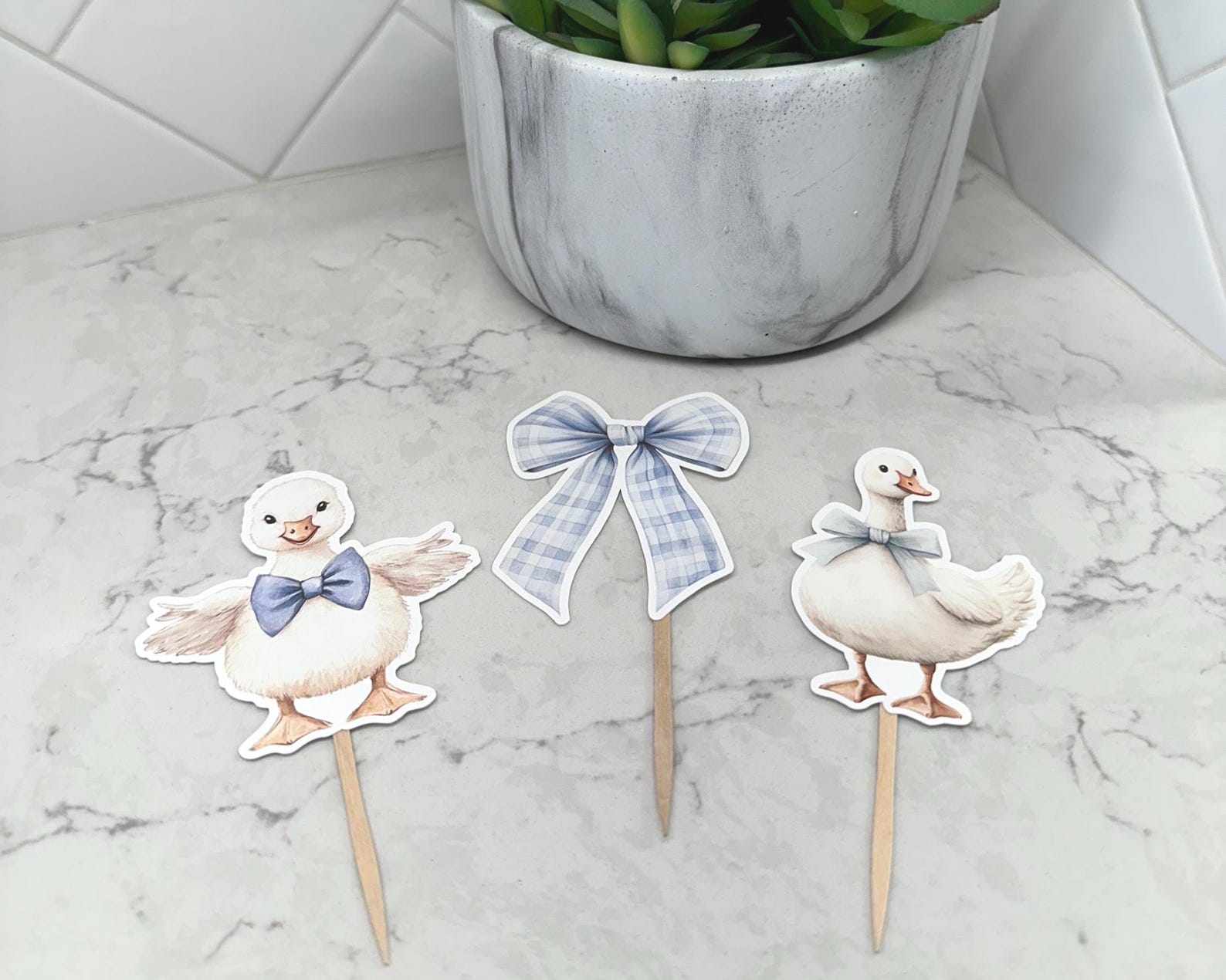 Choose Color - One Silly Goose Cupcake Toppers - One Lucky Duck First ...