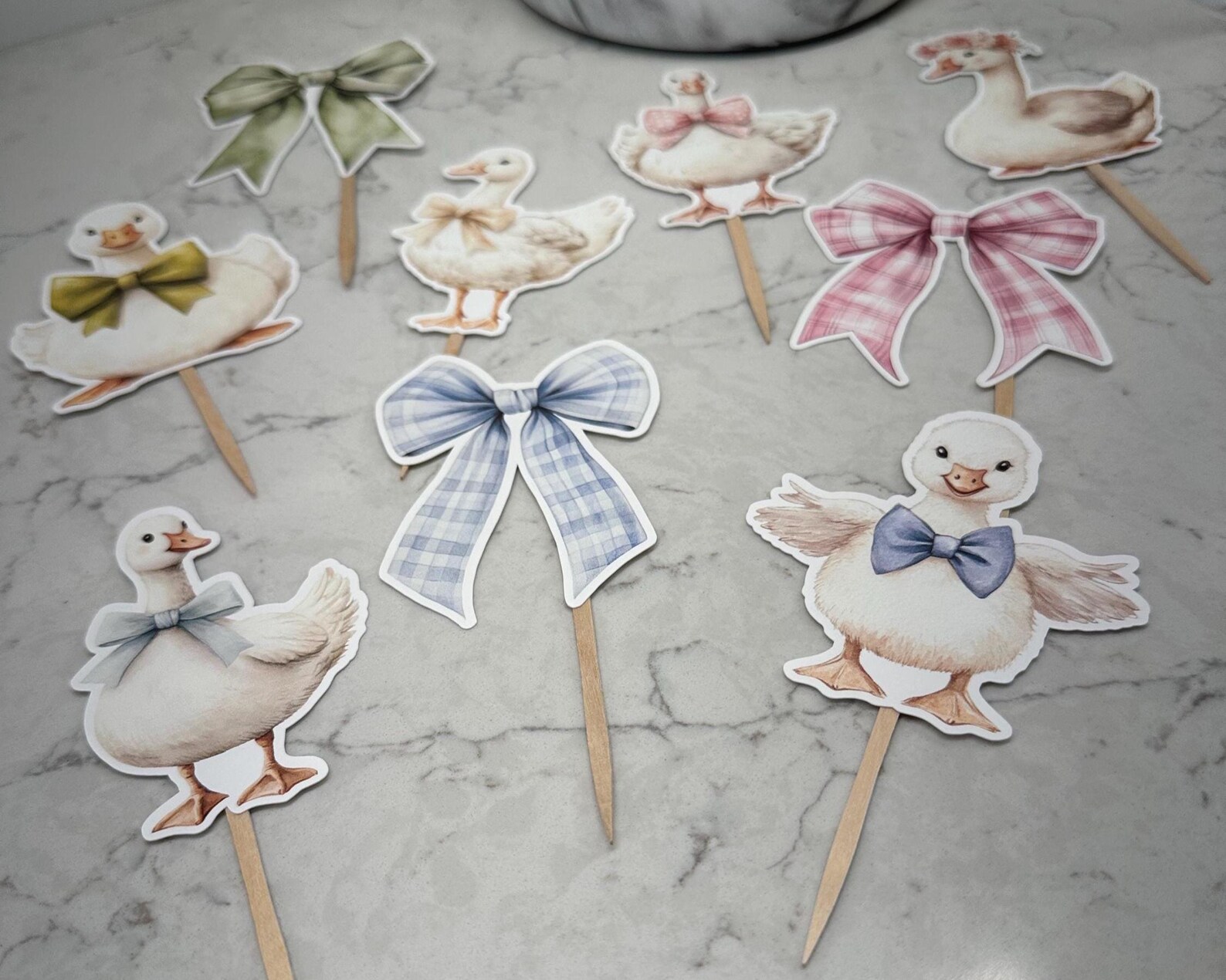 Choose Color - One Silly Goose Cupcake Toppers - One Lucky Duck First ...
