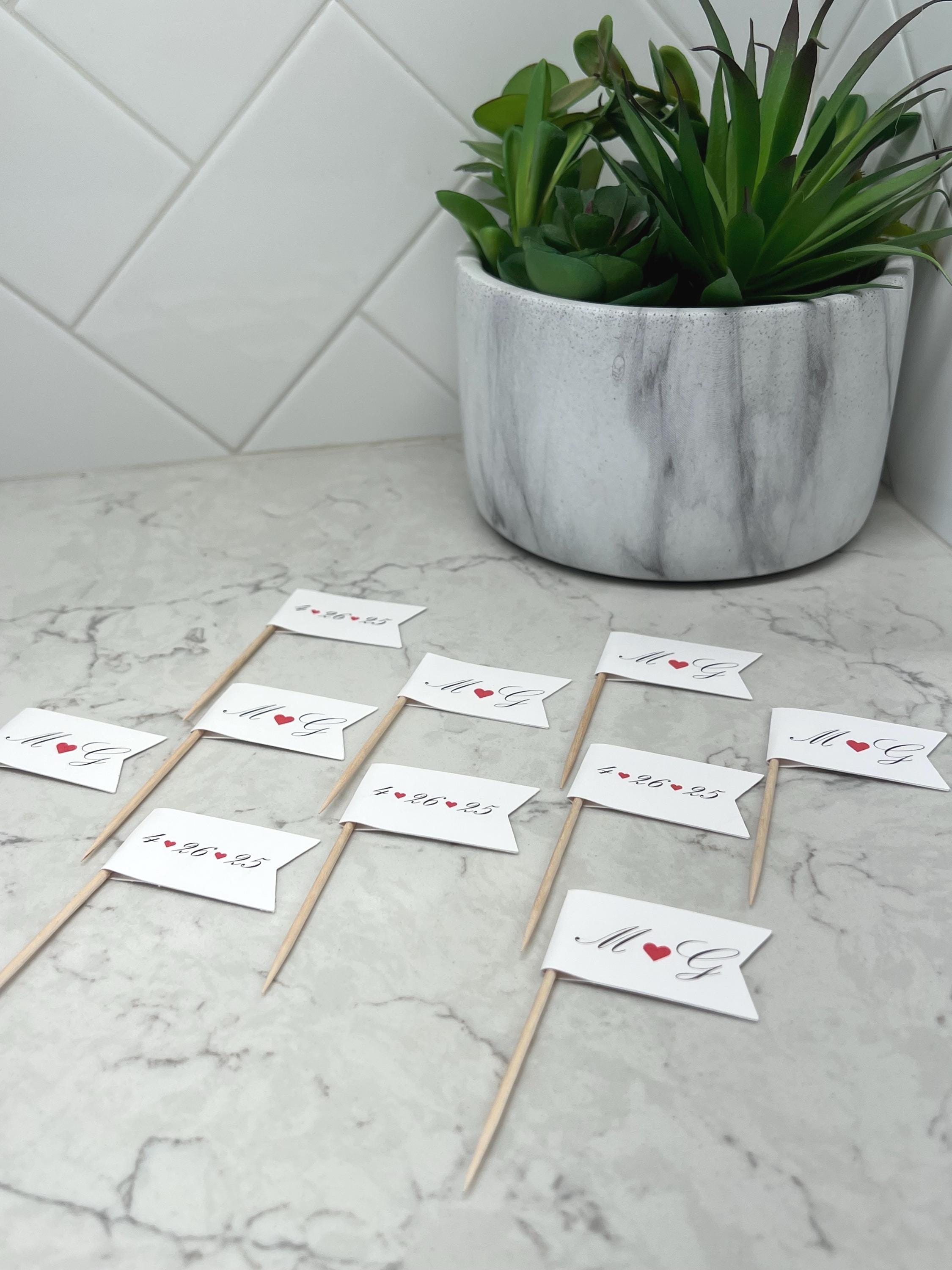 Custom Monogram Flag Food Picks: Personalized Cupcake Toppers - Set of ...