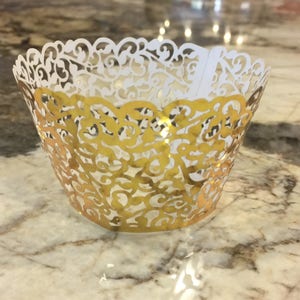 10 Metallic Gold Cupcake Wrappers, Gold Cupcake Liners, Gold Foil ...