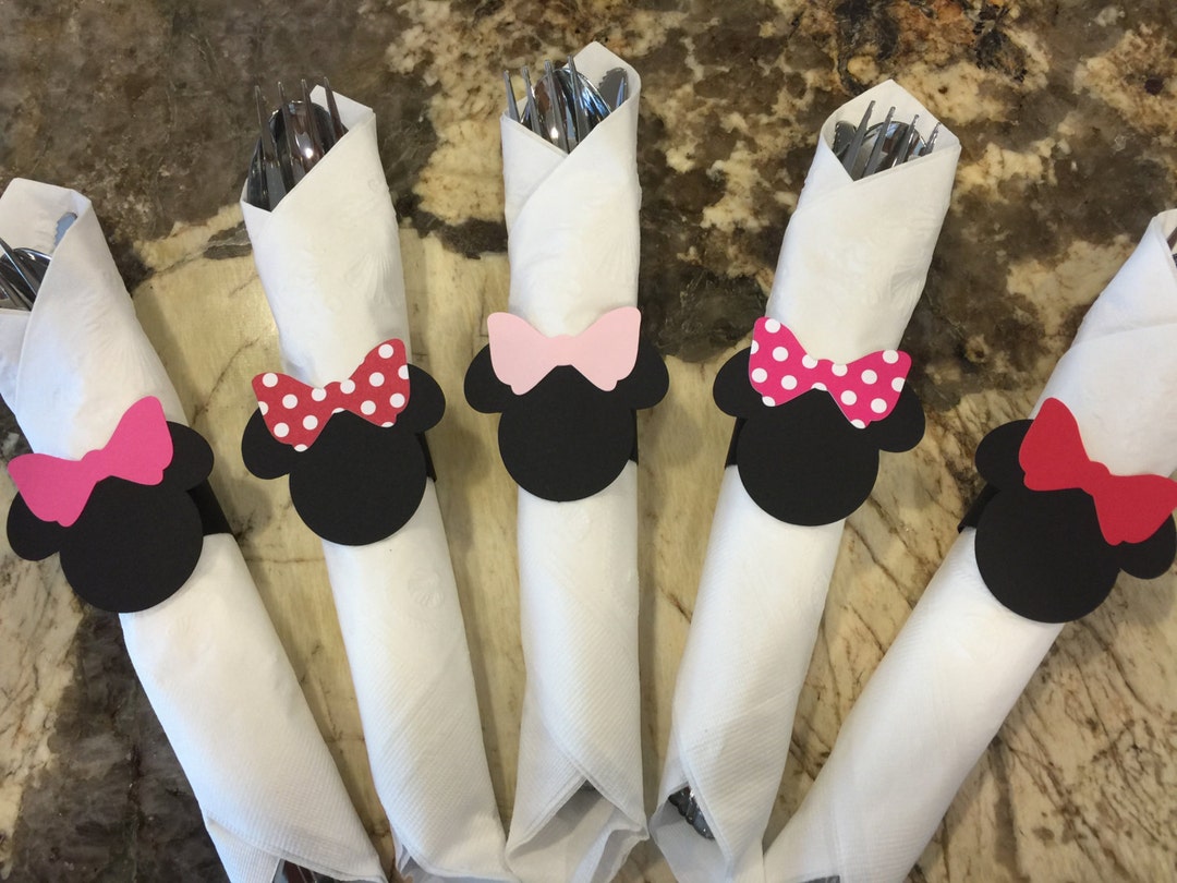 Minnie Mouse & Mickey Mouse Napkin Ring | Disney Party Napkin Ring ...