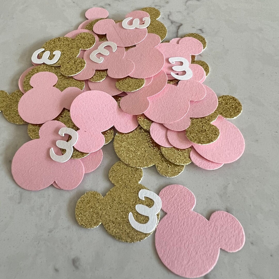 FREE SHIP Minnie Mouse Confetti Gold and Pink Minnie Confetti Pink and ...