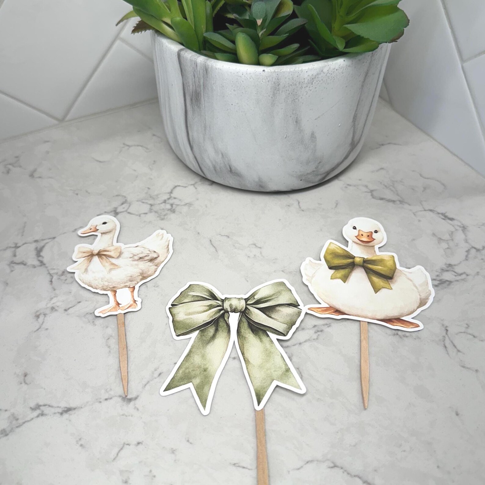 Choose Color - One Silly Goose Cupcake Toppers - One Lucky Duck First ...