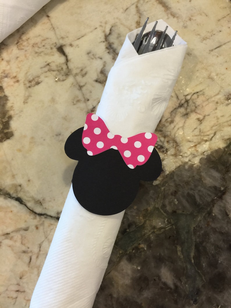 DIY Minnie Mouse Napkin Rings: Birthday Party Tableware Decor - Etsy