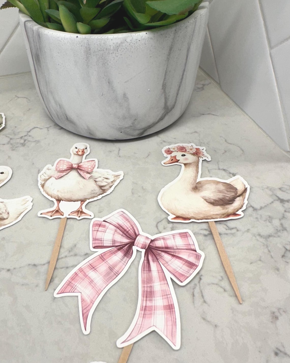 Choose Color - One Silly Goose Cupcake Toppers - One Lucky Duck First ...