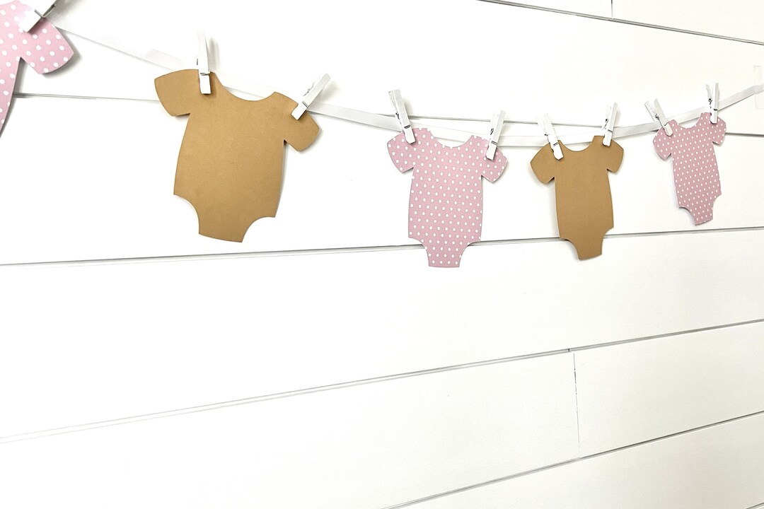 FREE SHIP - Choose Colors - Baby Shower Decorations - Onesie Banner ...
