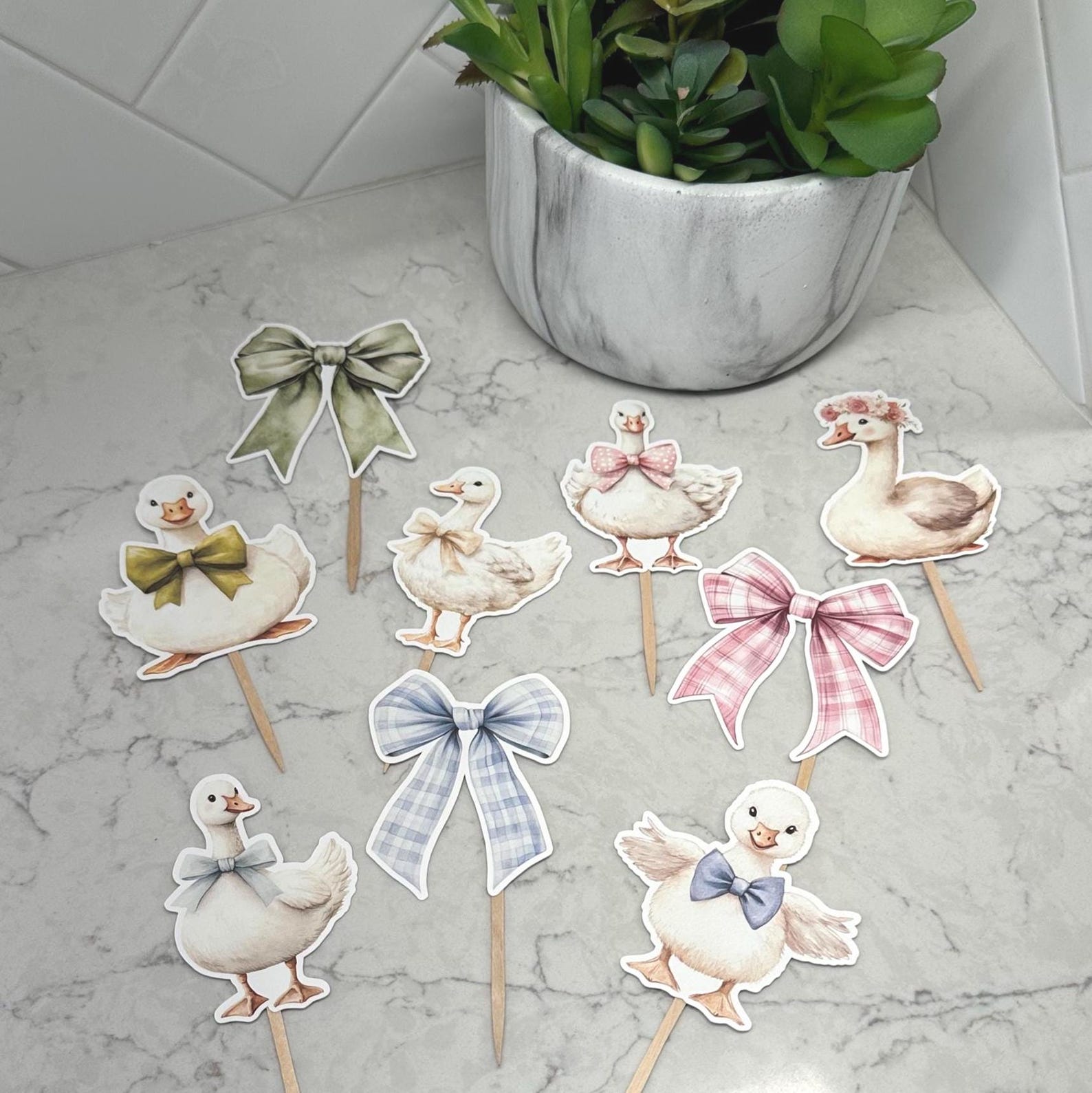 Choose Color - One Silly Goose Cupcake Toppers - One Lucky Duck First ...