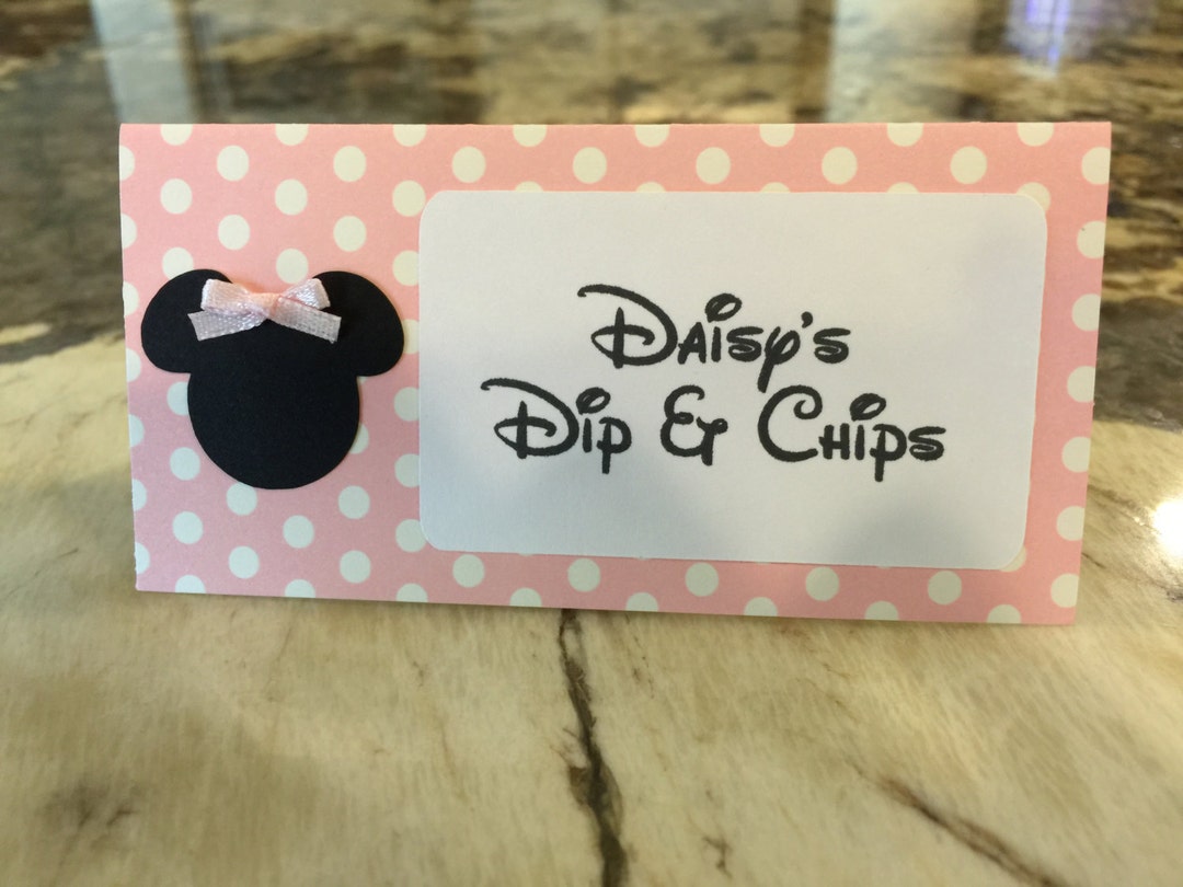 6 Custom Minnie Food Labels Minnie Table Tents Minnie Mouse Table ...