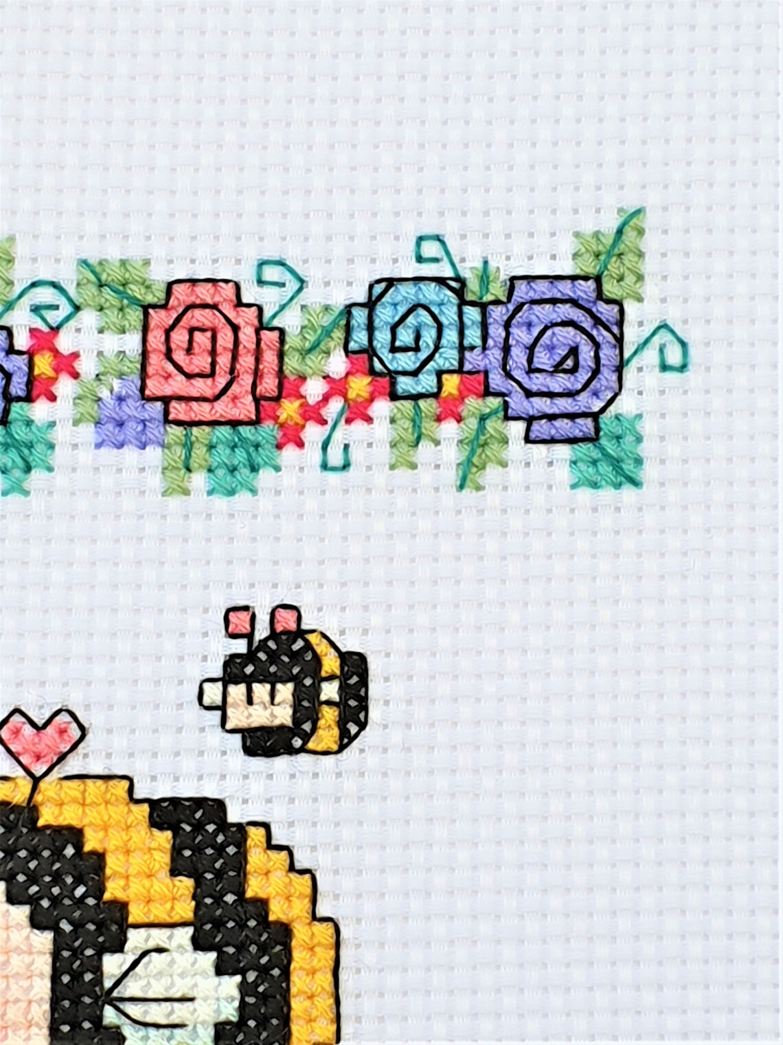 Bee Happy Cute Cross Stitch Instant Digital Download PDF Pattern/chart ...