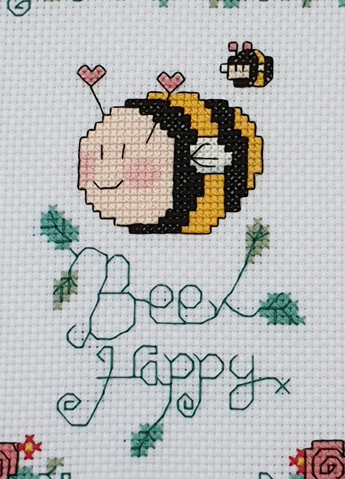Bee Happy cute Cross stitch Instant Download PDF Pattern/chart | Etsy