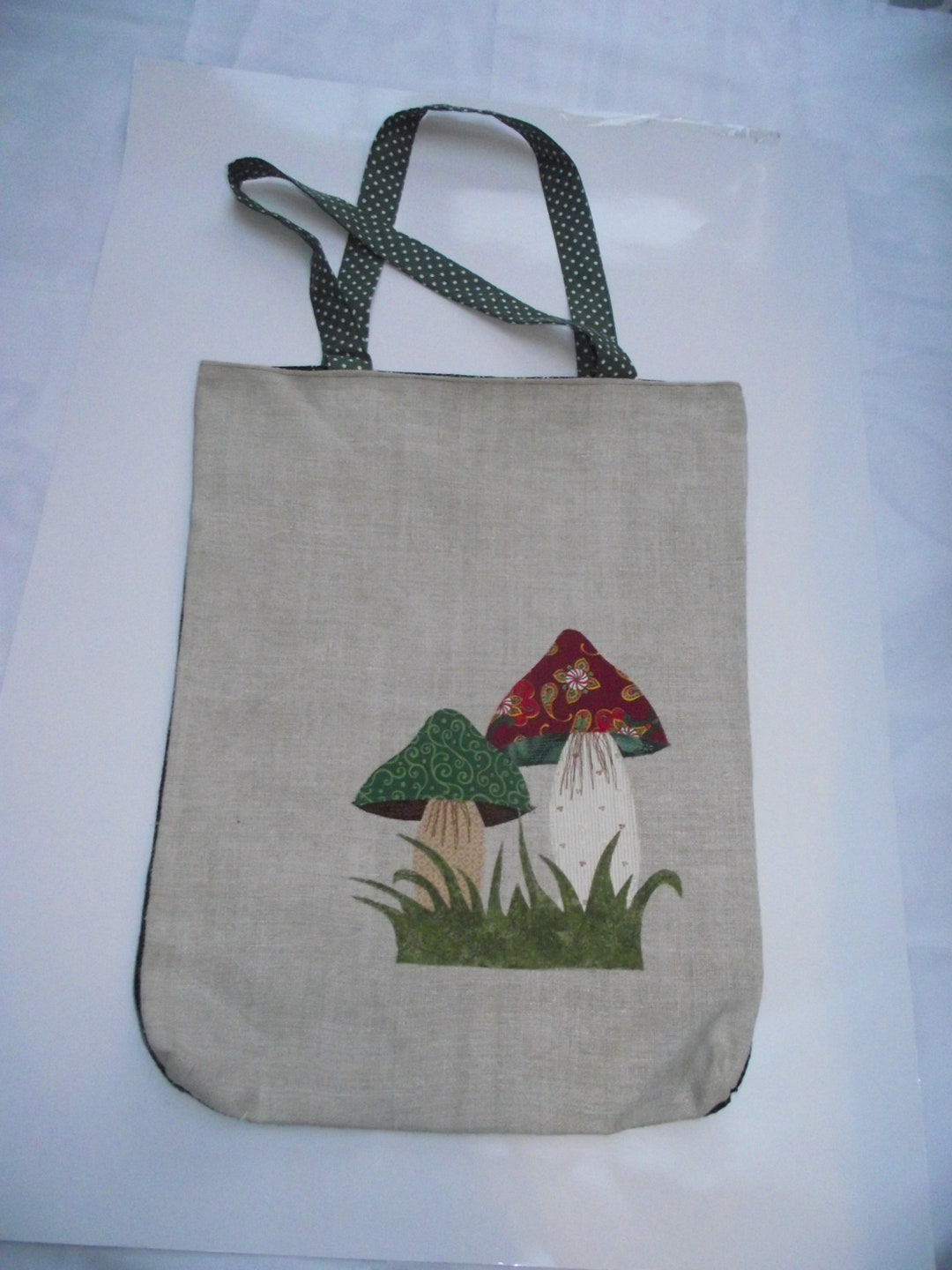 Applique Toadstools and Mushrooms in the Grass Tote Bag Book - Etsy