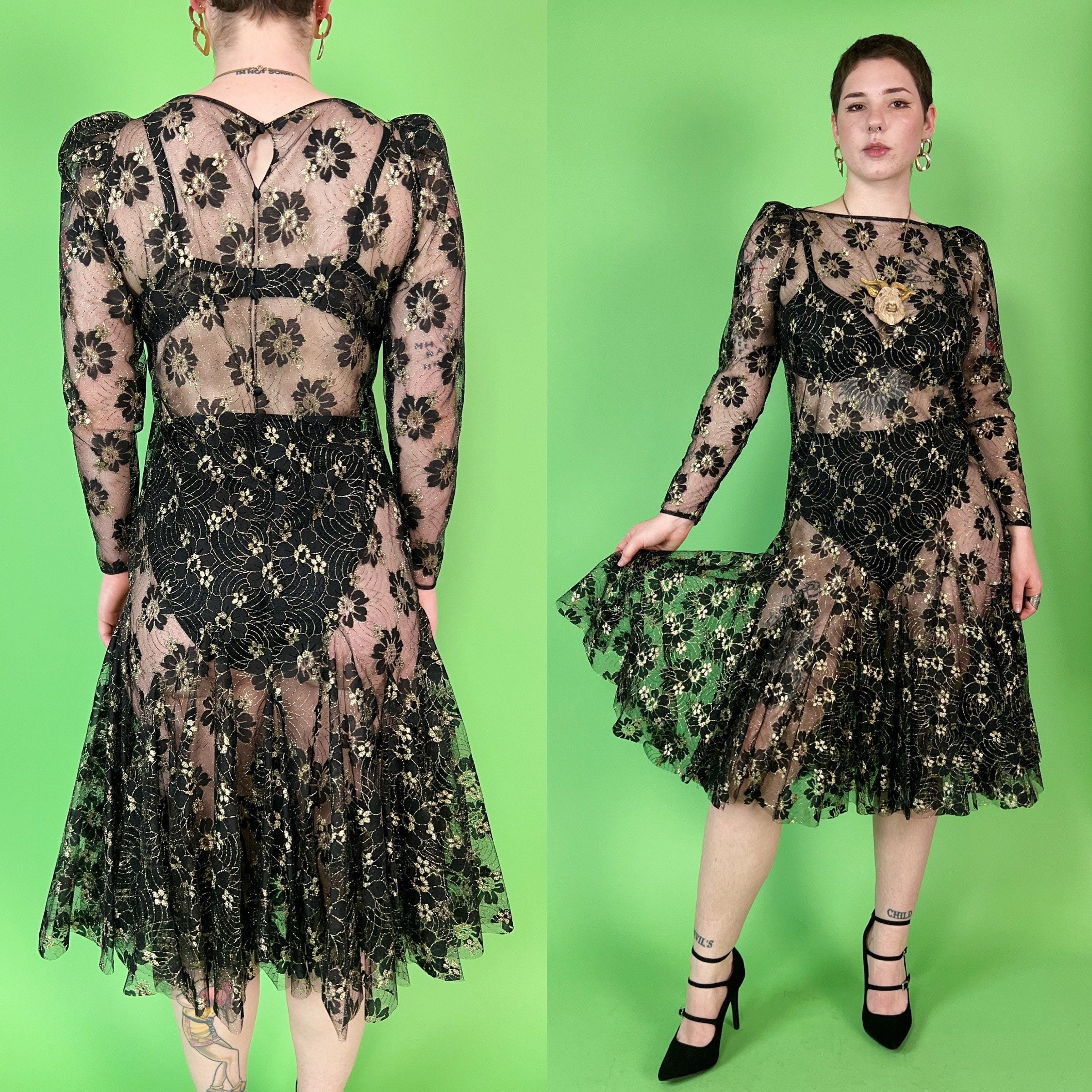 Sheer Eighties Dress - Etsy