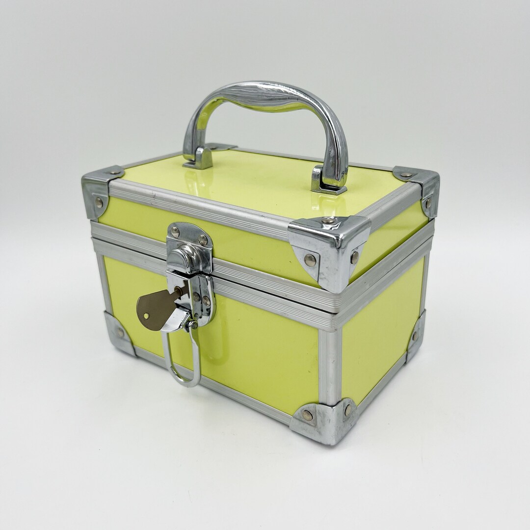 90's Metal Box Purse With Key Chartreuse Neon Yellow - Etsy