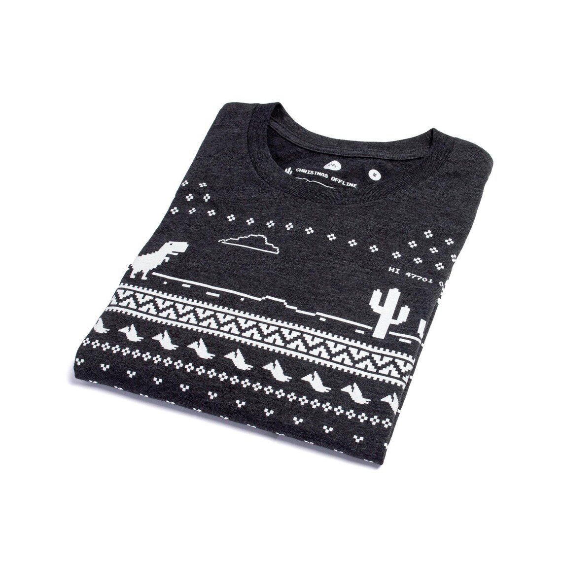 Mens / Glow in the Dark / Google Dino T-shirt / Offline Google Dinosaur ...