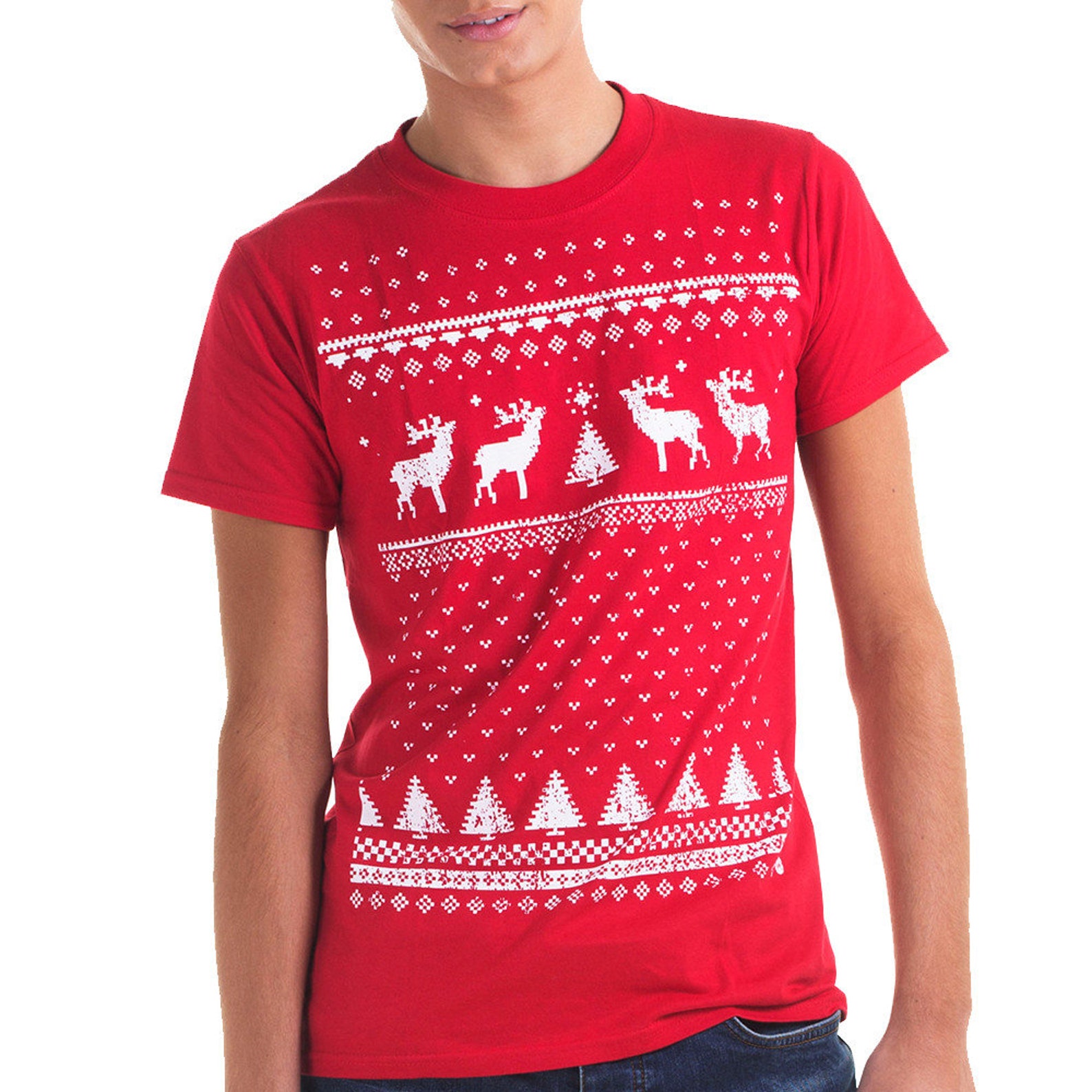 Mens / Festive / Christmas / Christmas Jumper Style Tee / Christmas T ...