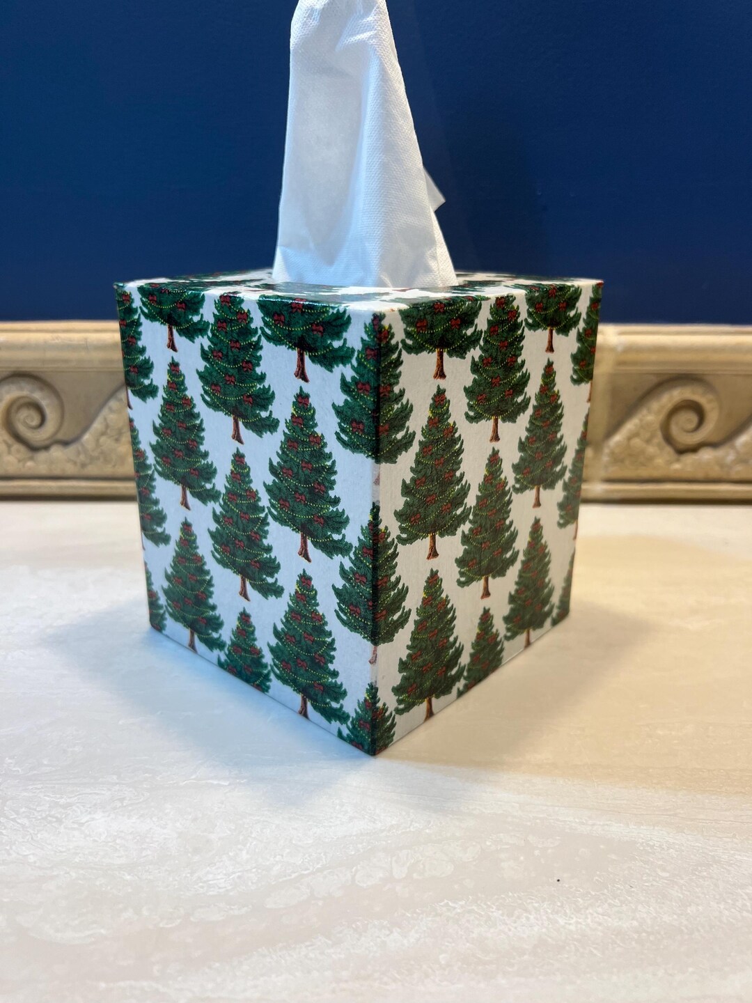 Christmas Tree With Red Bows Tissue Box Cover - Etsy
