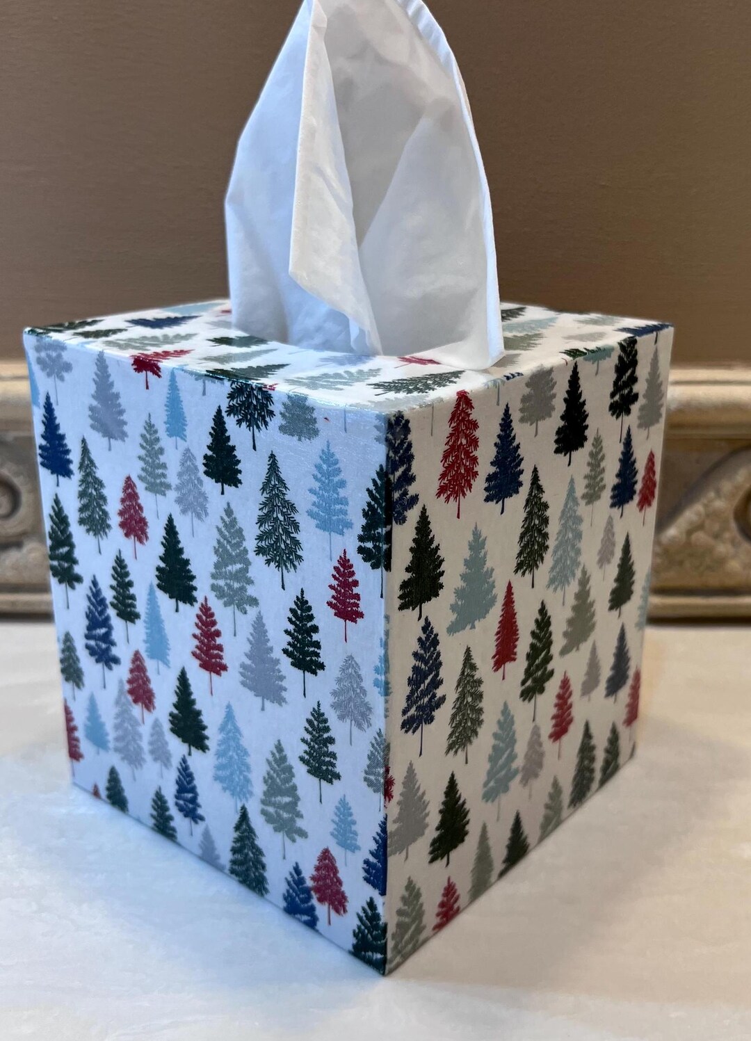 Nordic Forest Tree Tissue Box Cover - Etsy