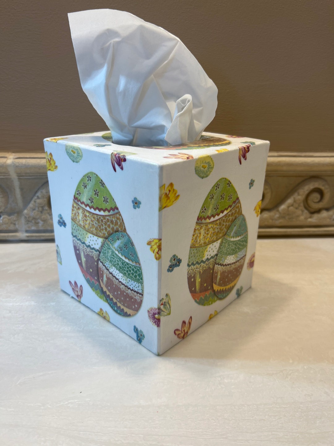 Pastel Easter Egg Tissue Box Cover - Etsy